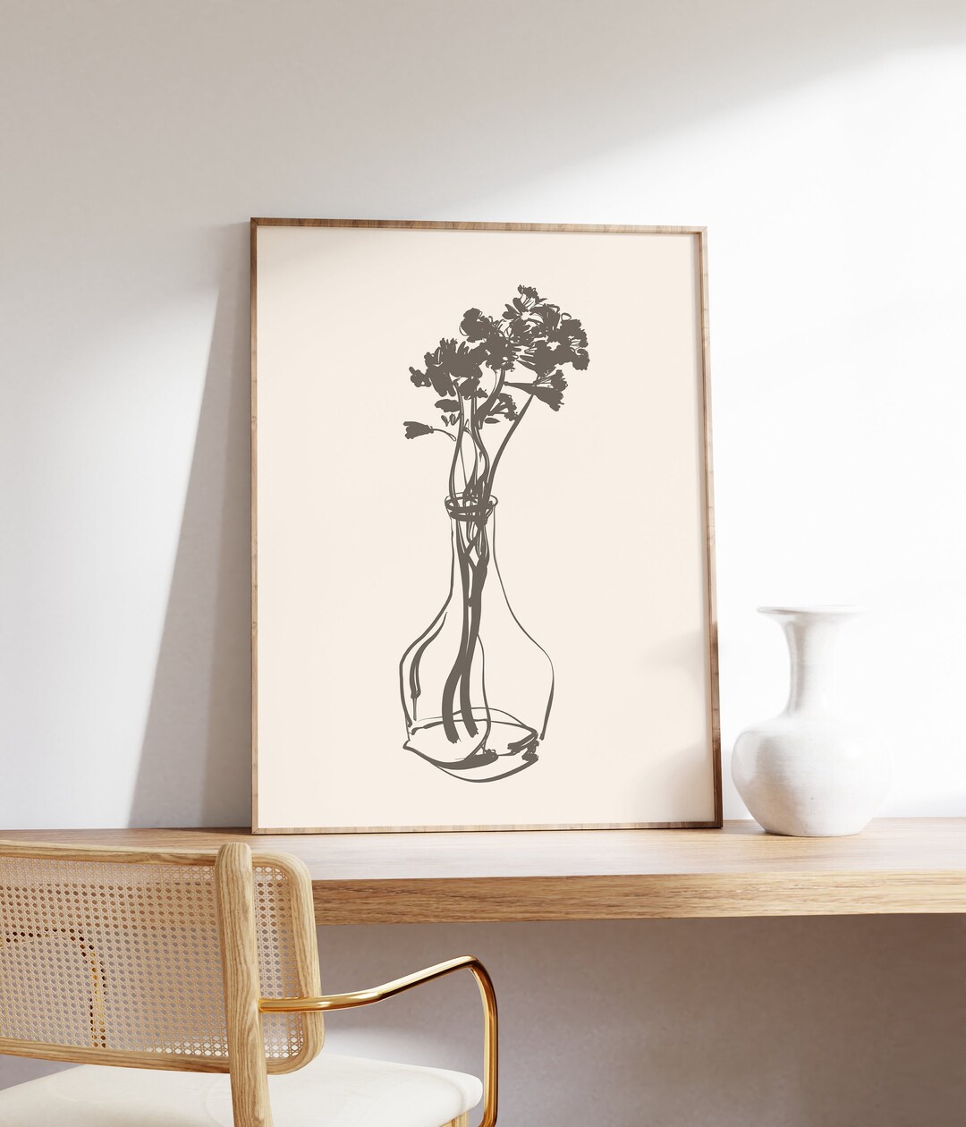 Wild Flowers One Color Art Print, Botanical Wall Art, Giclee Prints ...