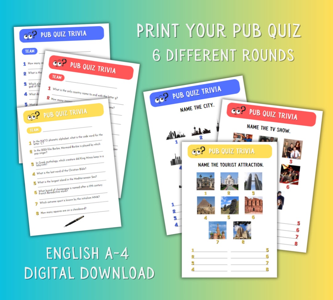 New! Pub Quiz. A Perfect Game to Play With Your Friends, Family or Co ...