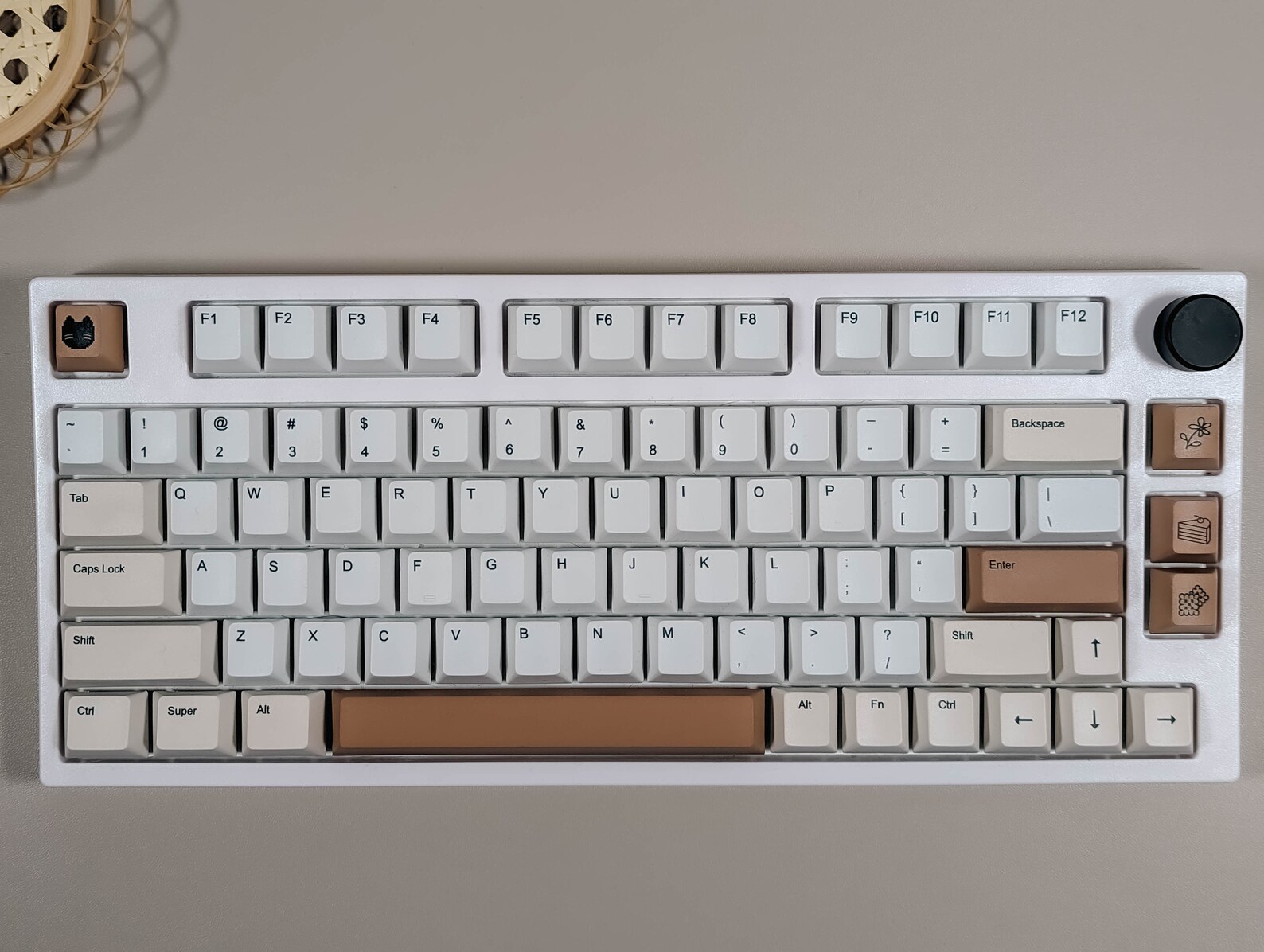 Minimal & Soft Beige and Brown Keycap Set PBT Cherry Profile Dye ...
