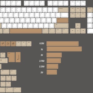 Minimal & Soft Beige and Brown Keycap Set PBT Cherry Profile Dye ...