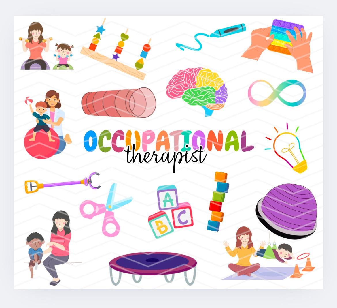 DIGITAL PNG OT Occupational Therapist Special Needs Wrap 9.3inx8.2in ...