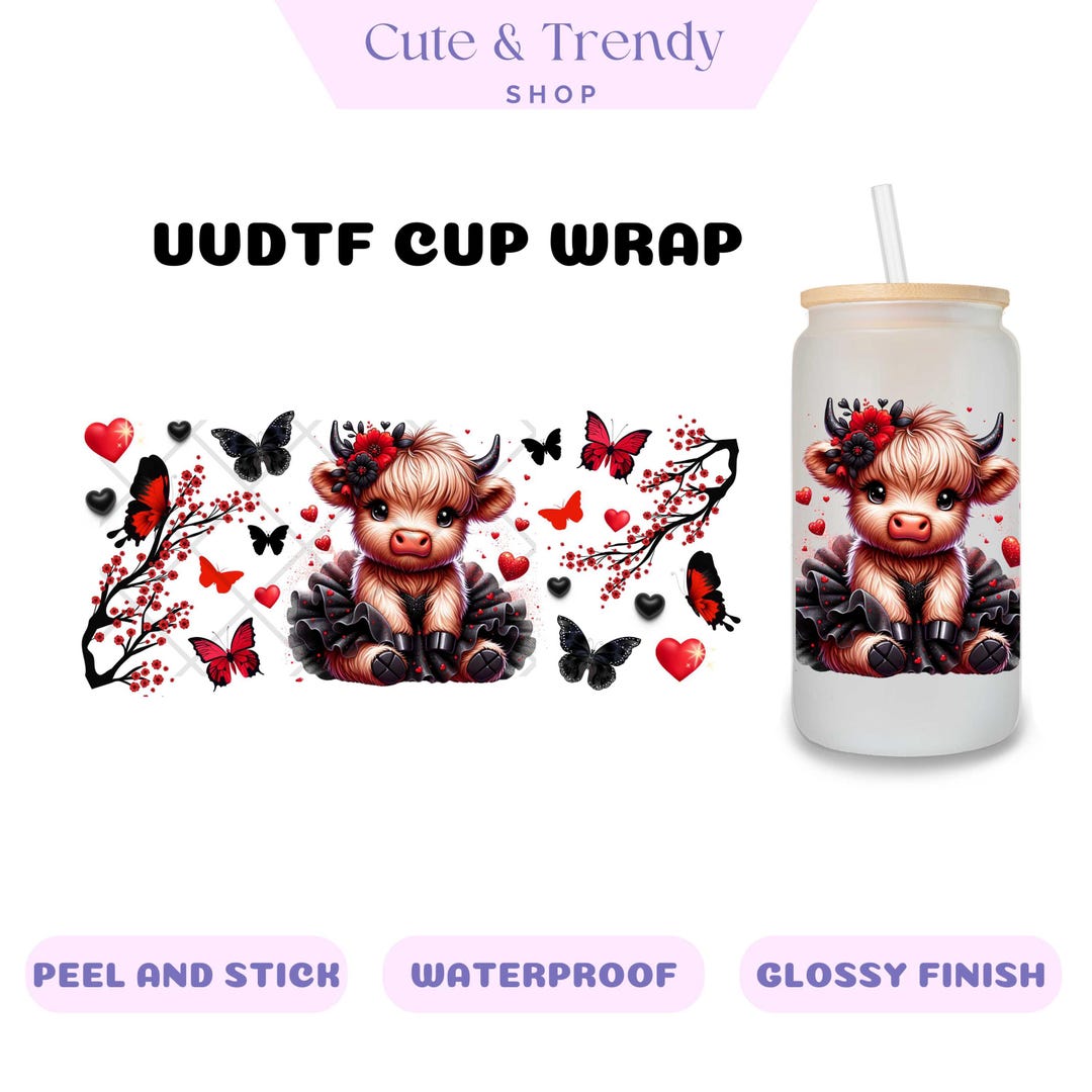Highland Cows Red Permanent Uvdtf Cup Wraps for 16oz Cups - Etsy