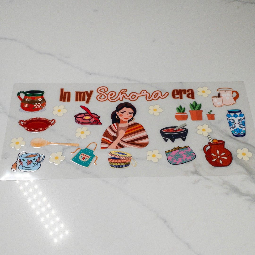 Hispanic SENORA ERA Designs Female UV Dtf Cup Wraps - Etsy