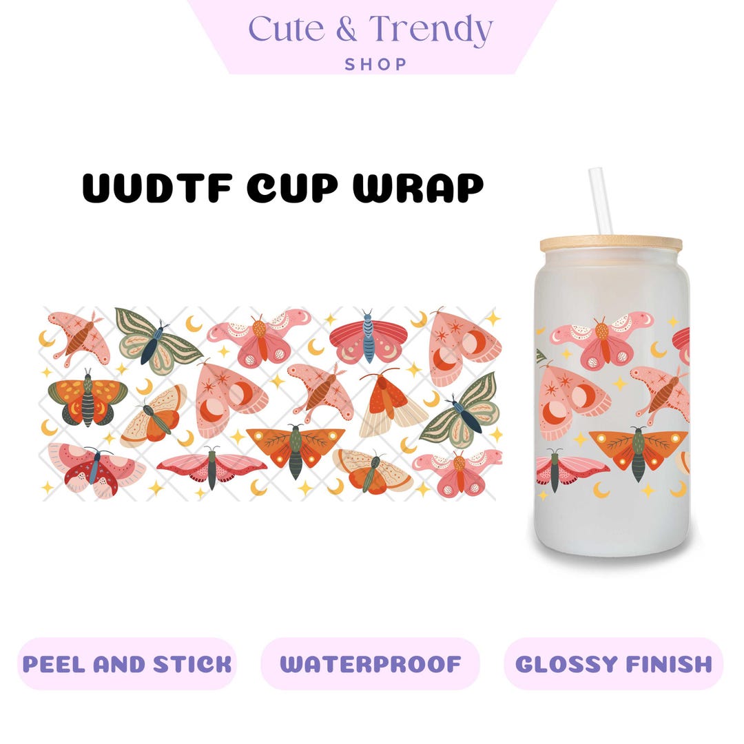 BUTTERFLY CORAL VINTAGE Moths Uvdtf Wrap for 16oz Cups - Etsy