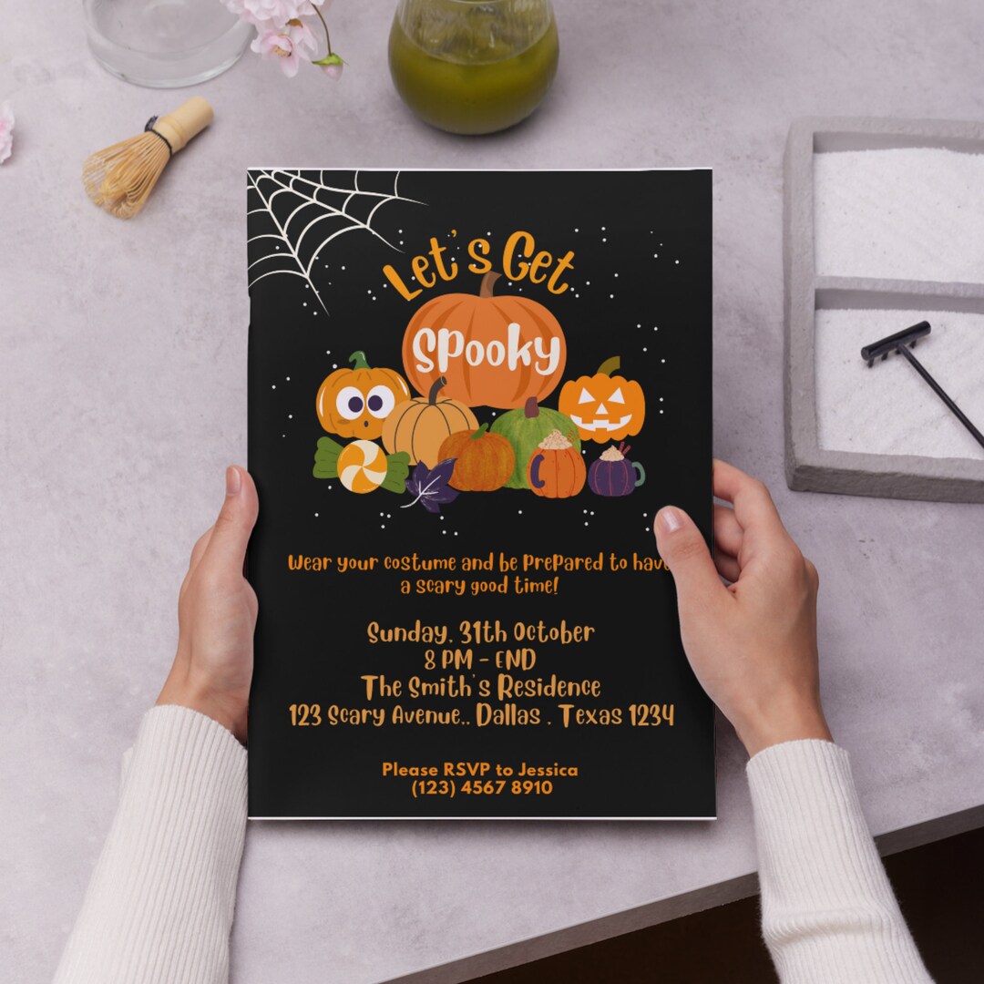 Let's Get Spooky Halloween Digital Invitation - Etsy