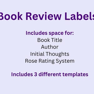 Book Review Labels - 3 Unique Templates | Track Title, Author, Thoughts ...
