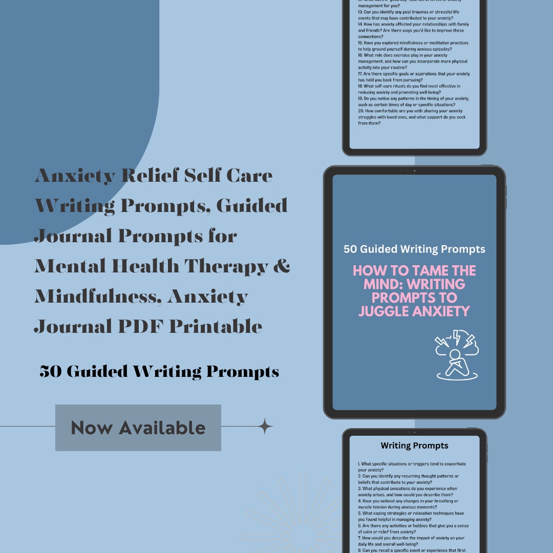 50 Writing Prompts for Anxiety Relief - Stress and Worry Reduction ...
