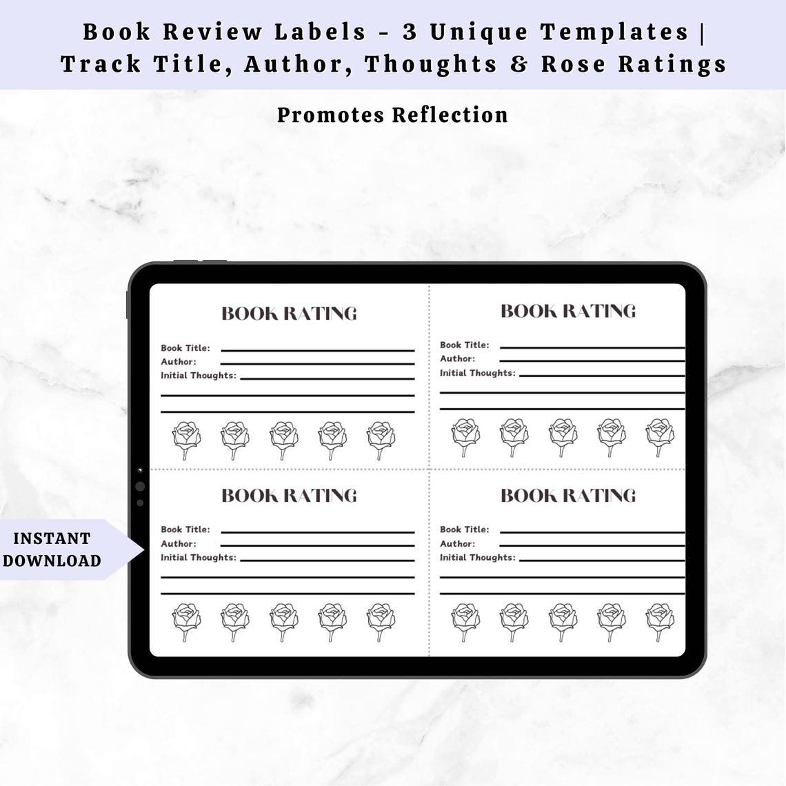 Book Review Labels 3 Unique Templates Track Title, Author, Thoughts ...