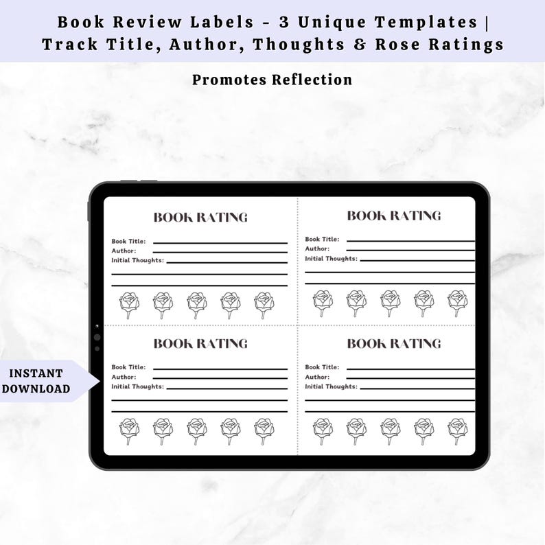 Book Review Labels 3 Unique Templates Track Title, Author, Thoughts ...