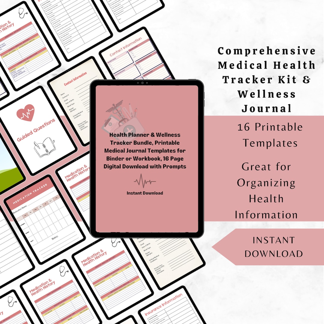 Health Tracker Journal – 16 Printable Medical Templates (PDF) - Etsy