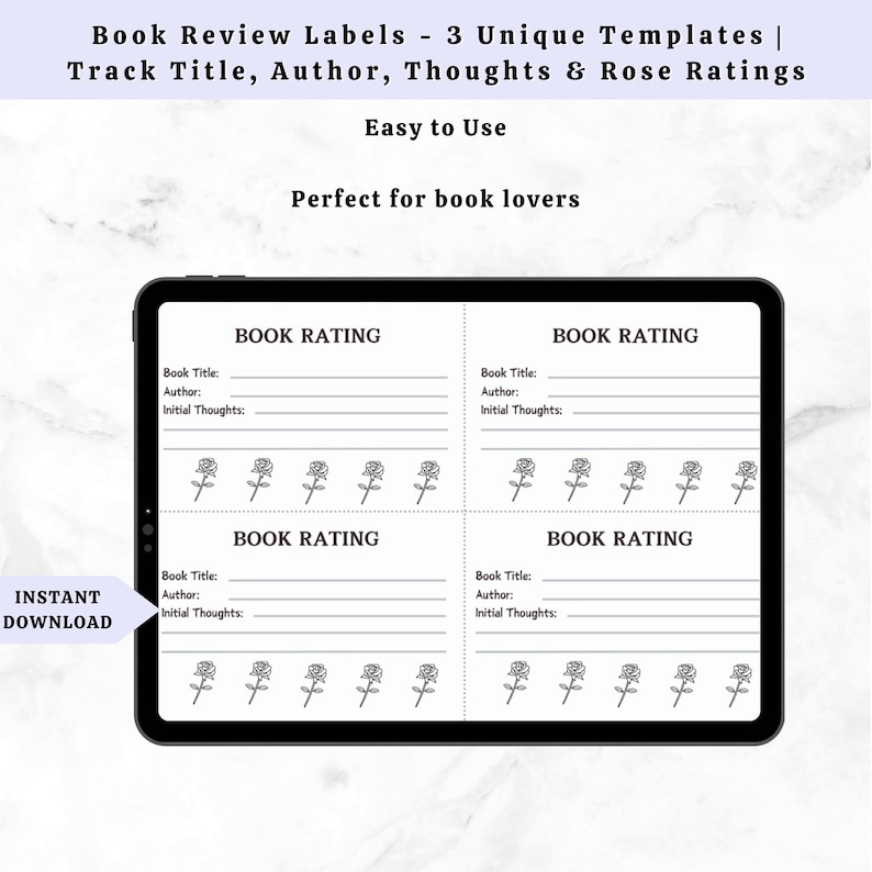 Book Review Labels 3 Unique Templates Track Title, Author, Thoughts ...