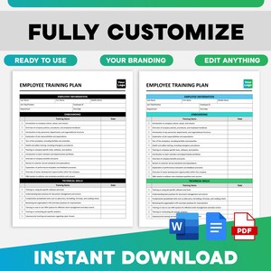 Employee Training Plan Template | New Hire Training Plan | Employee ...