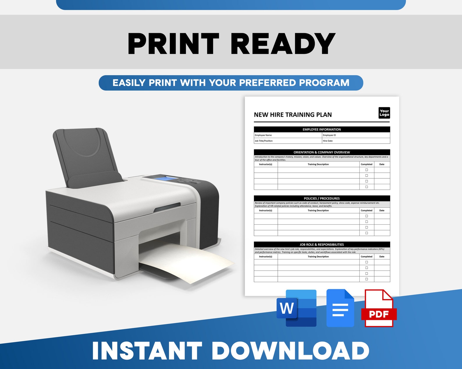 New Hire Training Plan | Employee Orientation Guide | Employee ...