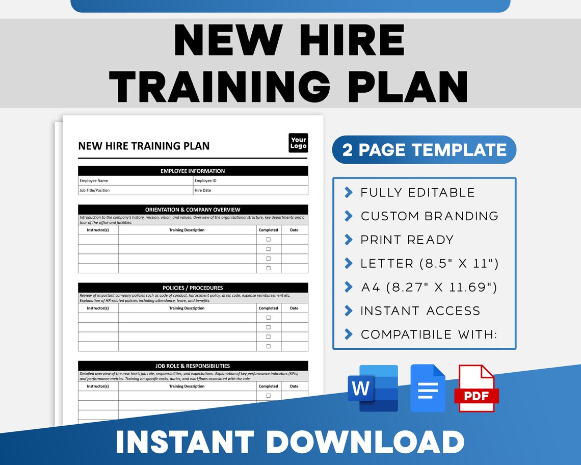 New Hire Training Plan | Employee Orientation Guide | Employee ...