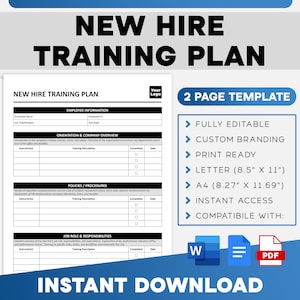 New Hire Training Plan | Employee Orientation Guide | Employee ...