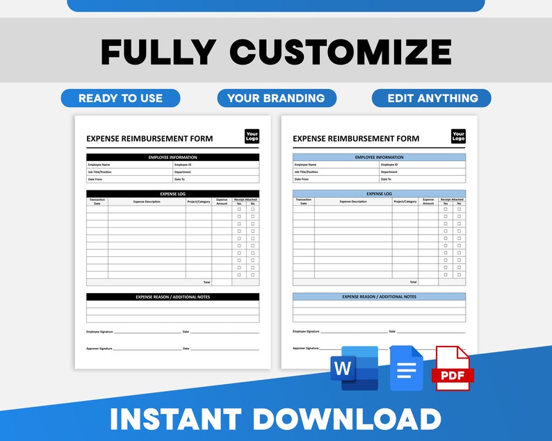 Employee Expense Reimbursement Form | Employee Expense Request Form ...