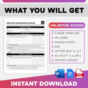 Employee Performance Review | Employee Self-assessment Form Template ...