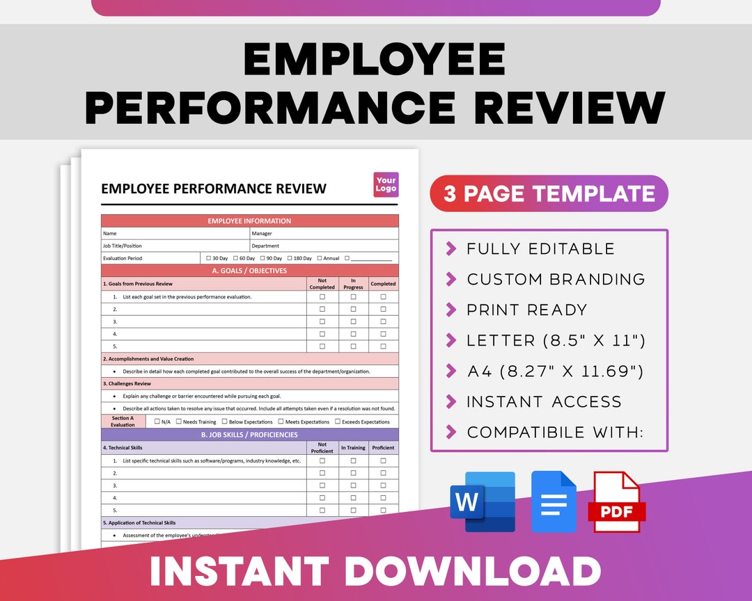 Employee Performance Review | Employee Self-assessment Form Template ...