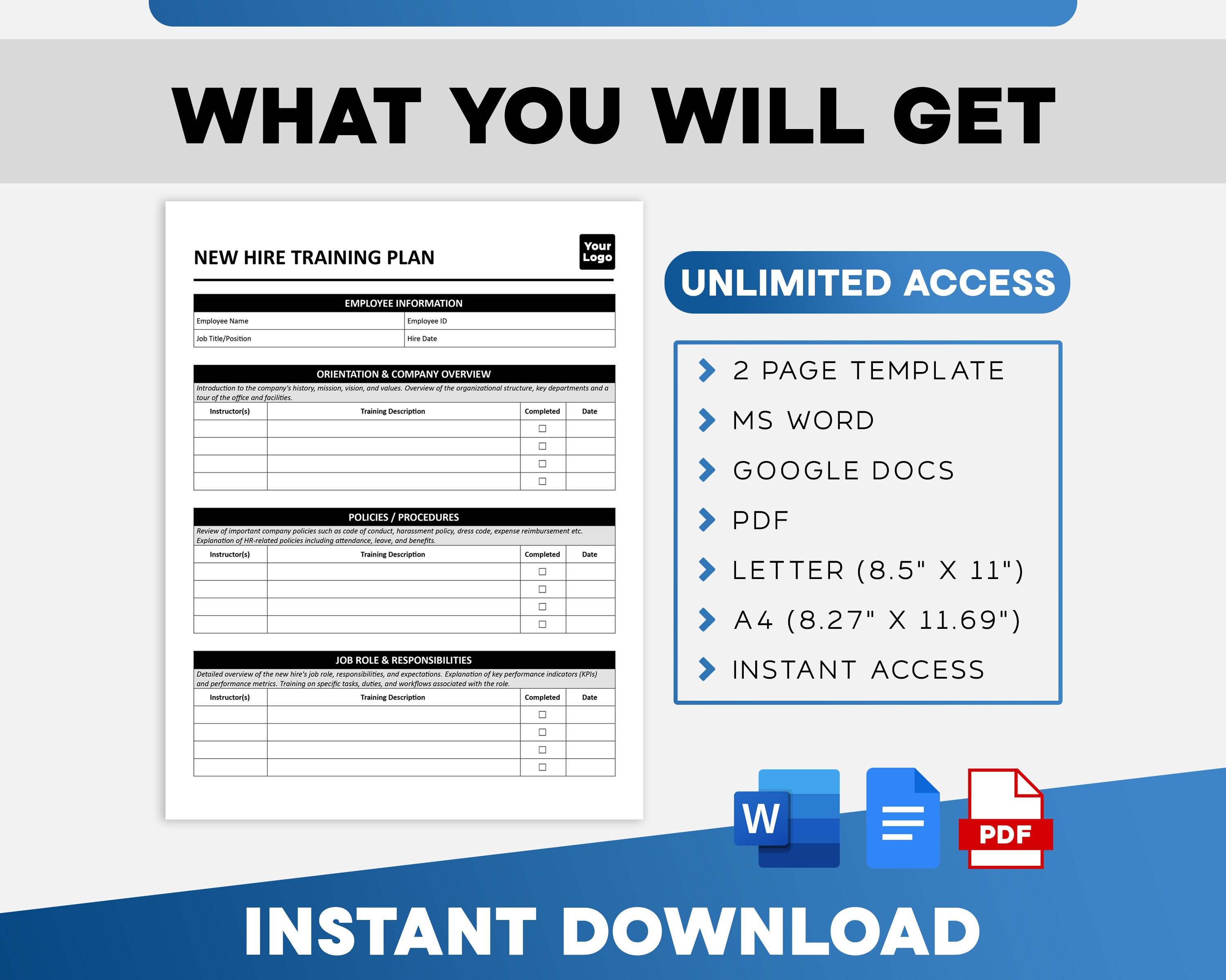 New Hire Training Plan | Employee Orientation Guide | Employee ...