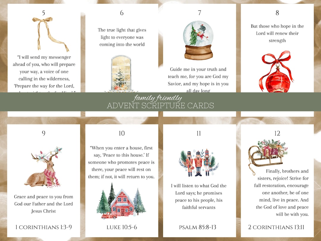 Family-friendly Advent Scripture Cards, Advent Cards, Christmas Season ...