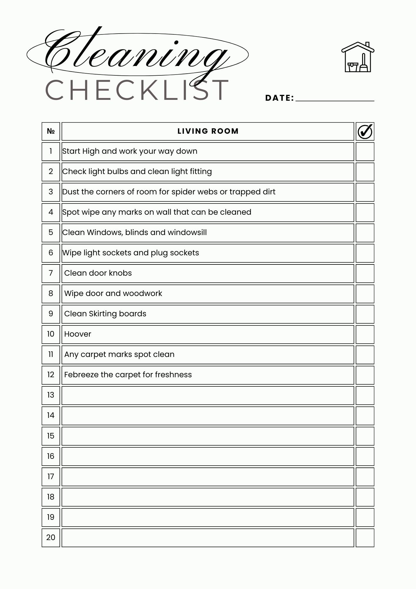 ADHD Clean | Housekeeping Checklist | Housekeeping Cleaning Planner ...