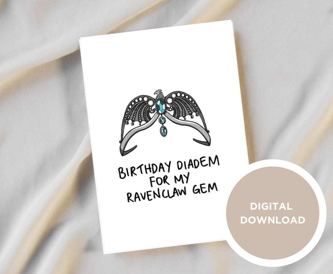 Printable Birthday Card | Harry Potter Inspired Ravenclaw | Digital ...