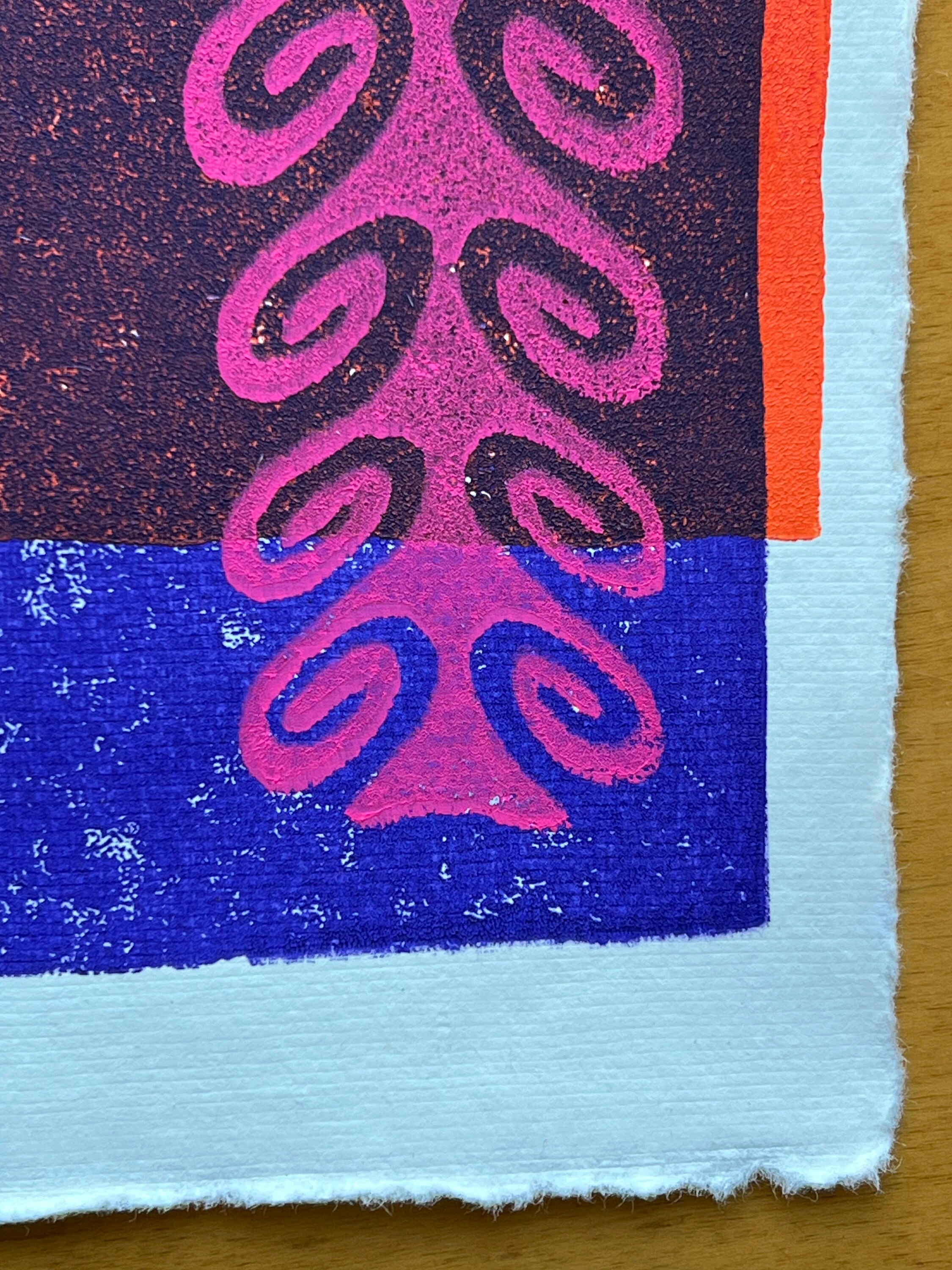 Colorful Original Art Linocut Block Print for Home,beach House,kitchen ...