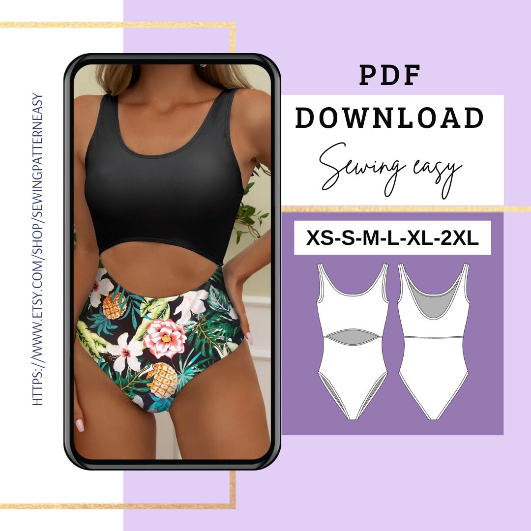 Electronic Pattern PDF. Cutout of Fusion Swimsuit. Women's - Etsy