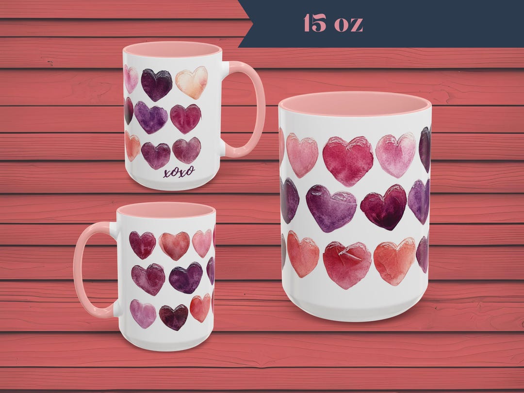 Valentines Day Coffee Mug, Valentines Day Coffee Cup, Love Mug, Heart ...