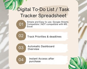 To Do List Daily to Do List Template Google Sheets Task - Etsy