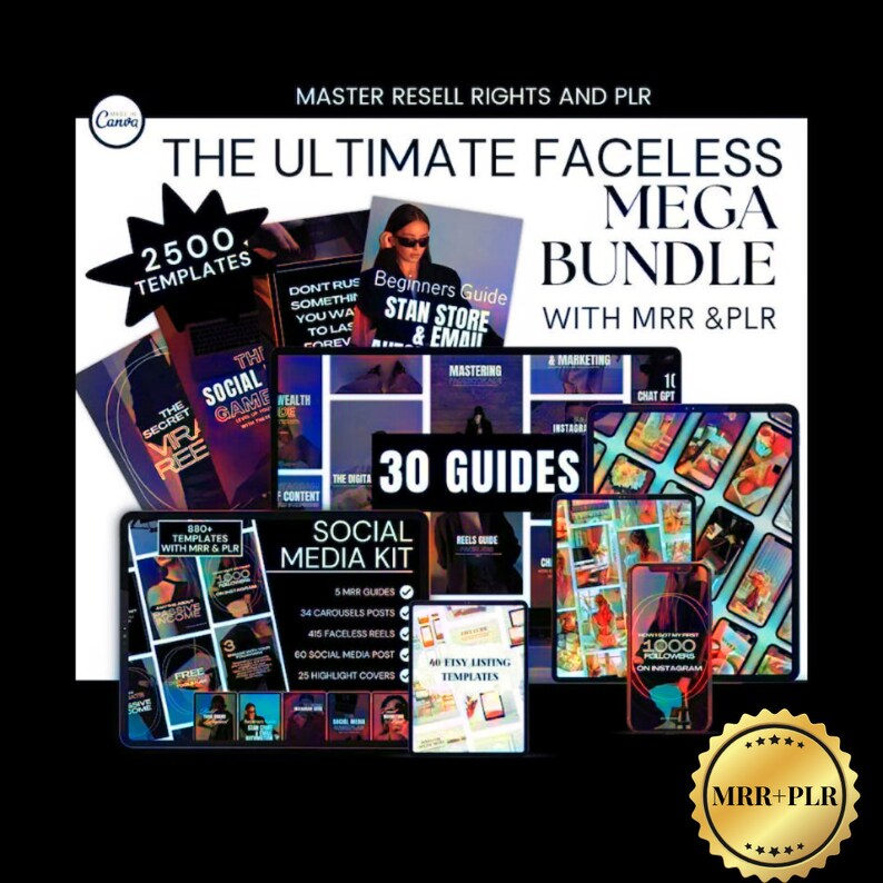 40-in-1 Digital Marketing Bundle | PLR and MRR Faceless Videos, Courses ...