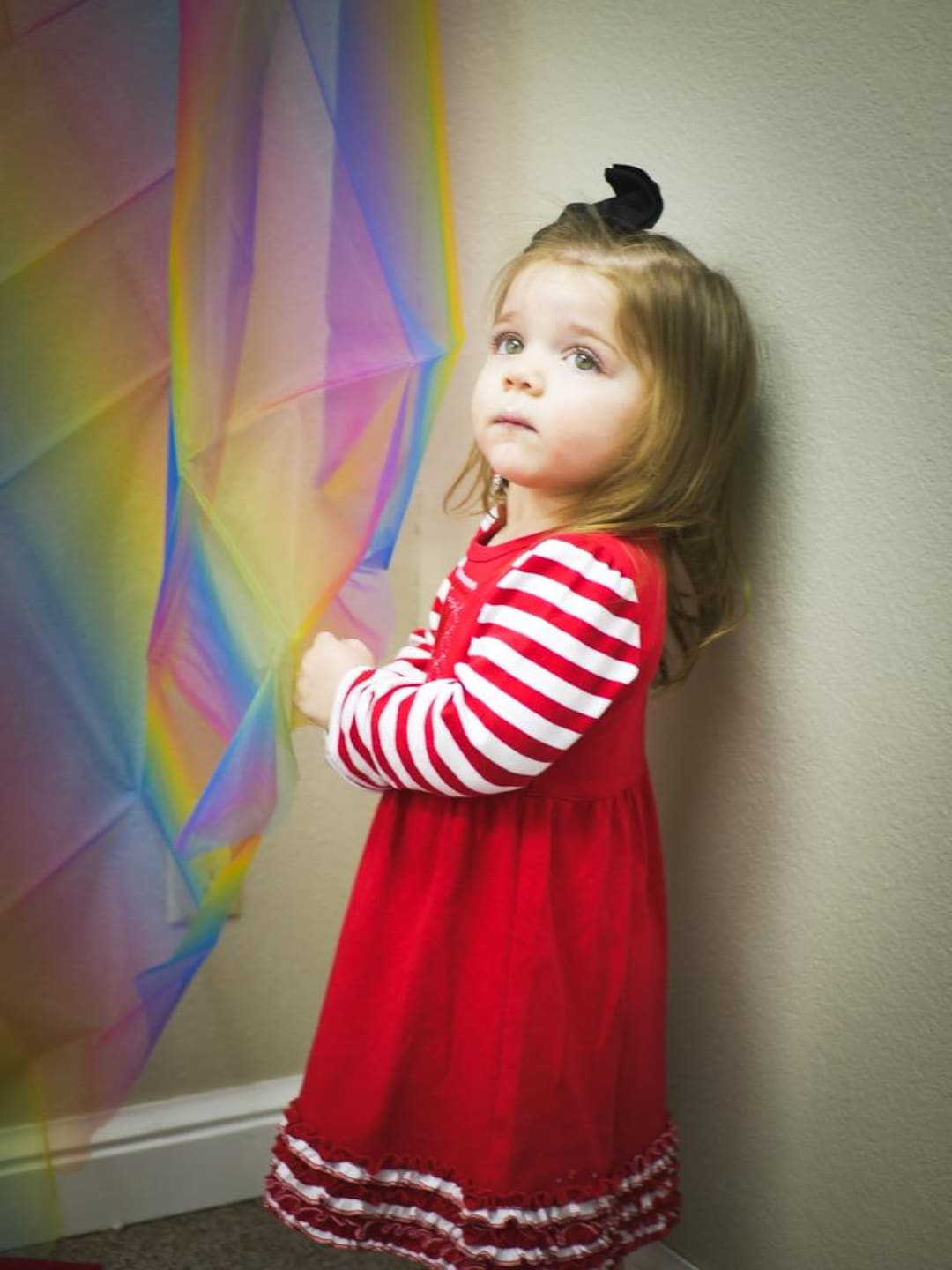 ARB Girls Long Sleeve Red Dress (red/white - Striped Sleeves) - Etsy