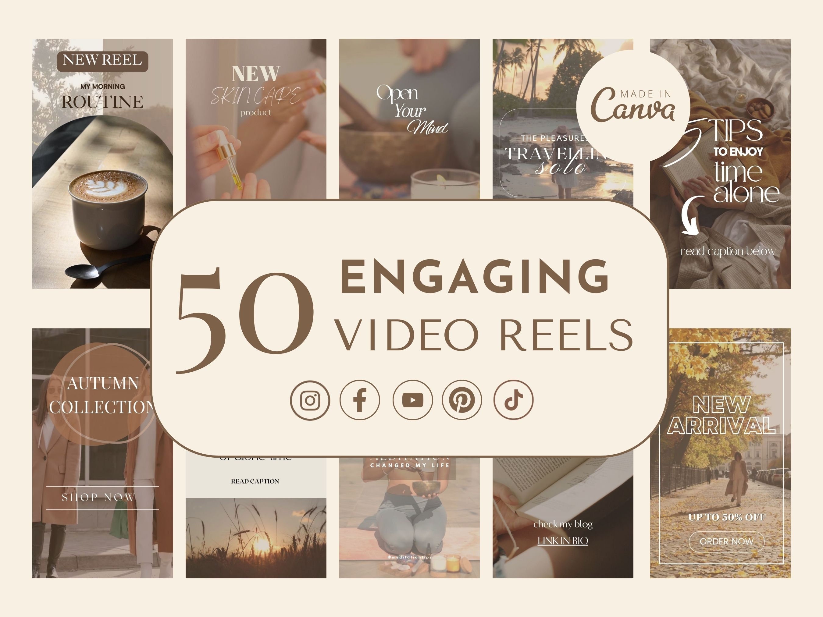 50 Engaging Reel Templates Instagram Reels Templates Canva Templates ...