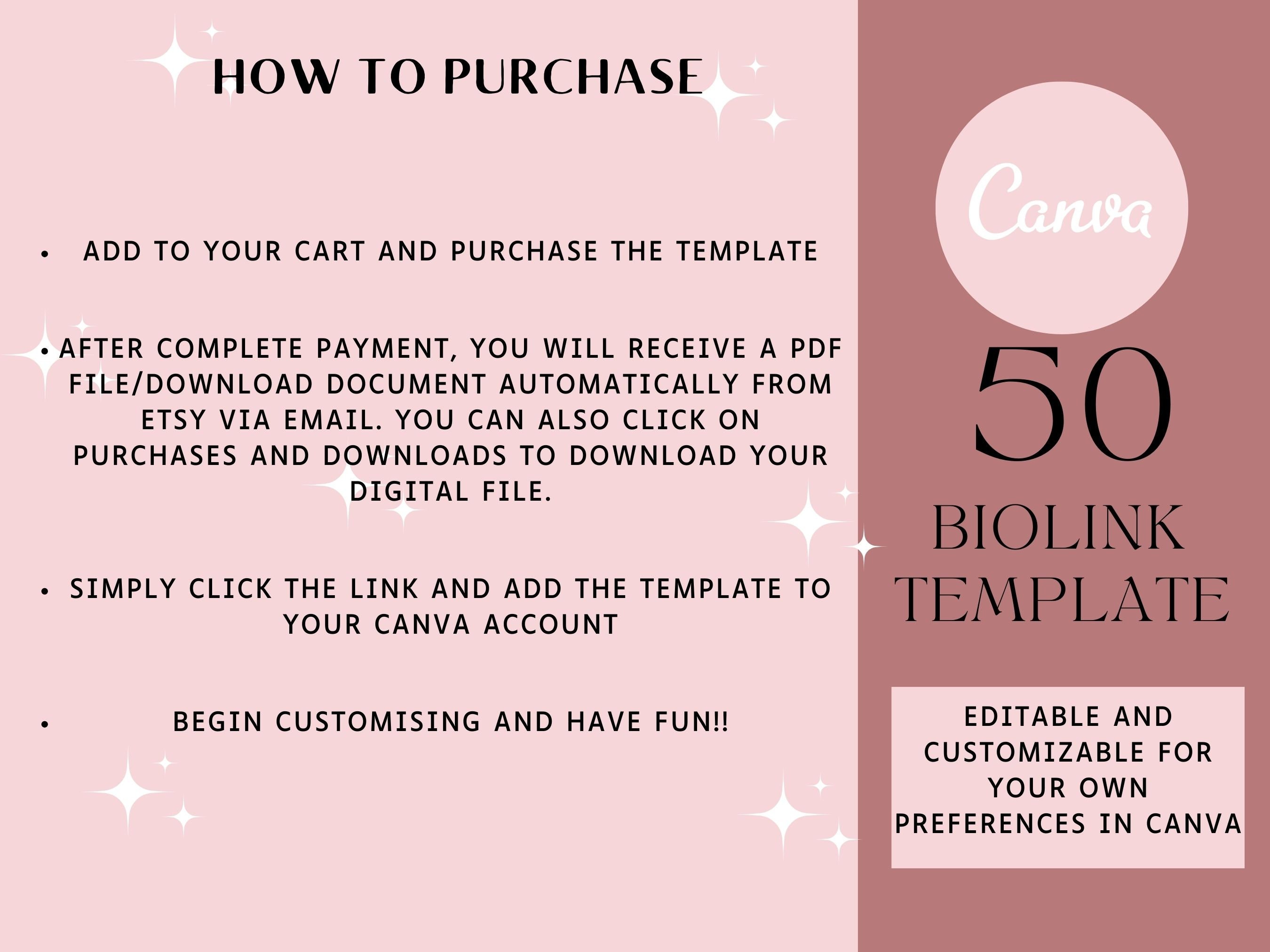 50 Canva Biolink Template: Social Media Landing Page (PDF) - Etsy