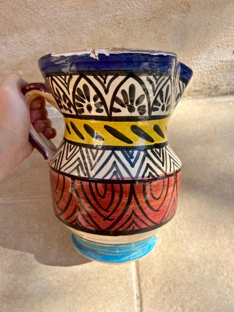 Vintage Pitcher Italian Ceramic Pitcher Dating 1930s Calabria Italy - Etsy