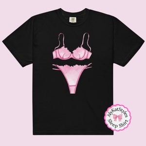 Lingerie Sleep Shirt, Lingerie T-shirt, Bachelorette Shirts, Pink ...