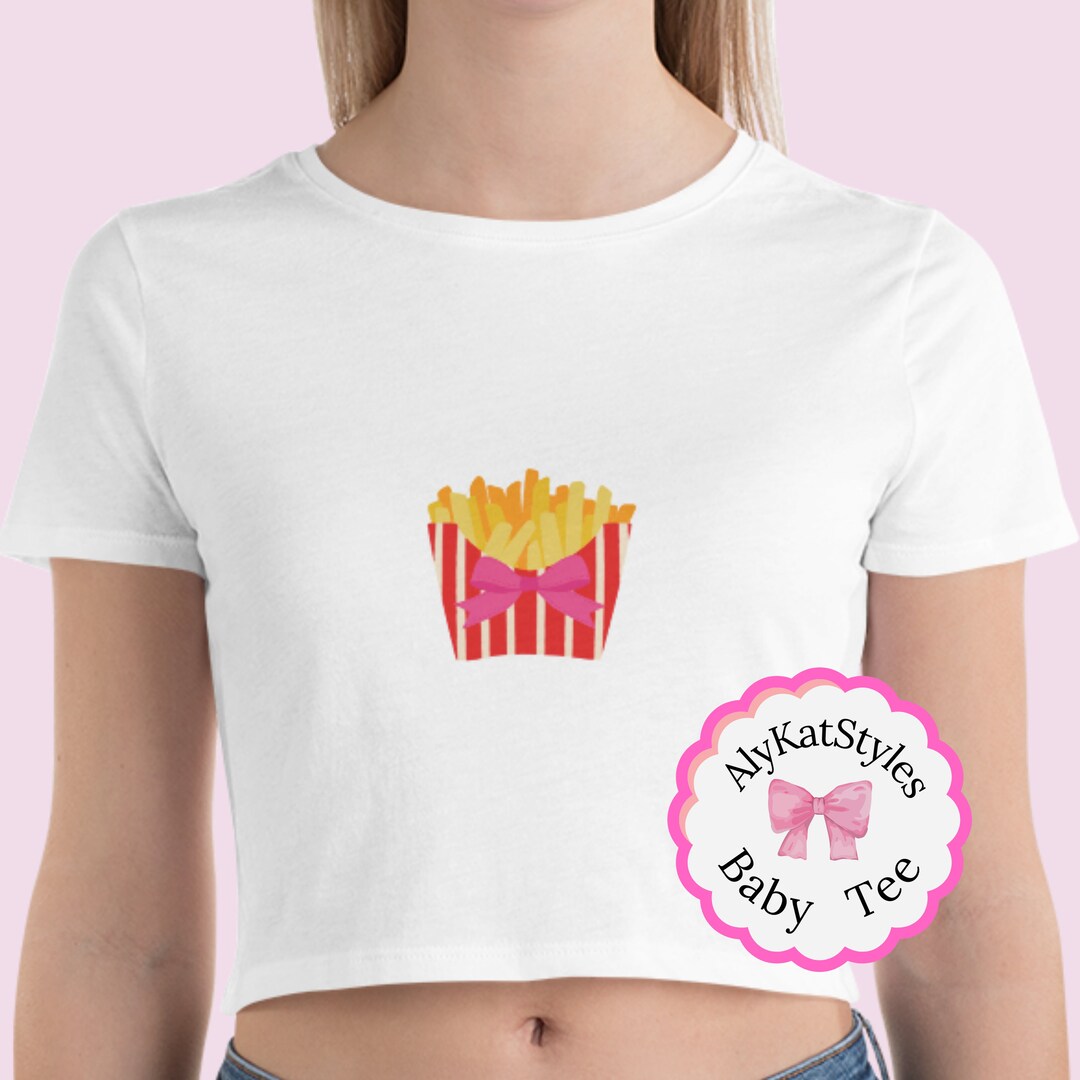 Fries Shirt, Girl Dinner Top, French Fry Baby Tee, Coquette Aesthetic ...
