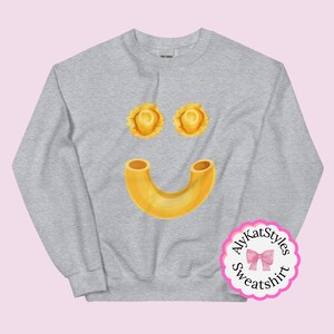 Pasta Smiley Face Sweatshirt: Foodie Comfort Top - Etsy