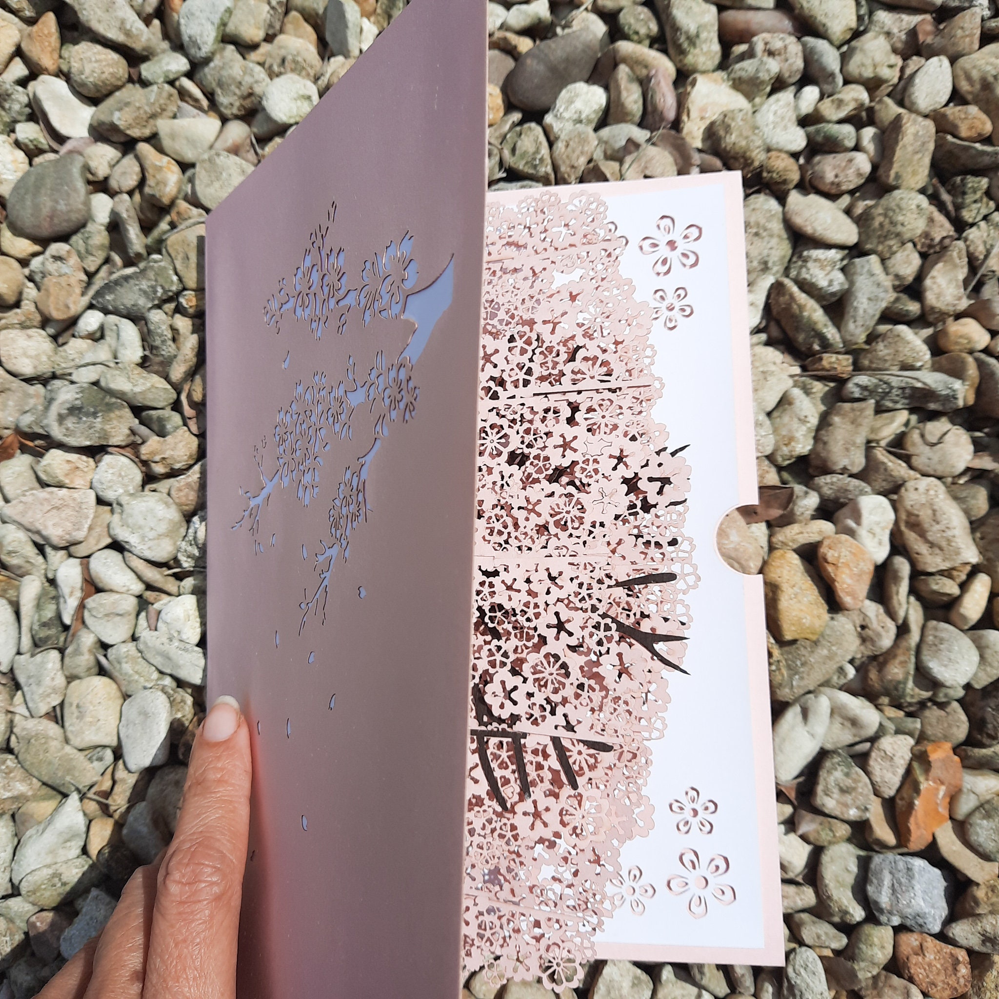 Roman Cherry Blossom Tree Pop up Card, 3D Laser Cut Card for Him or Her ...