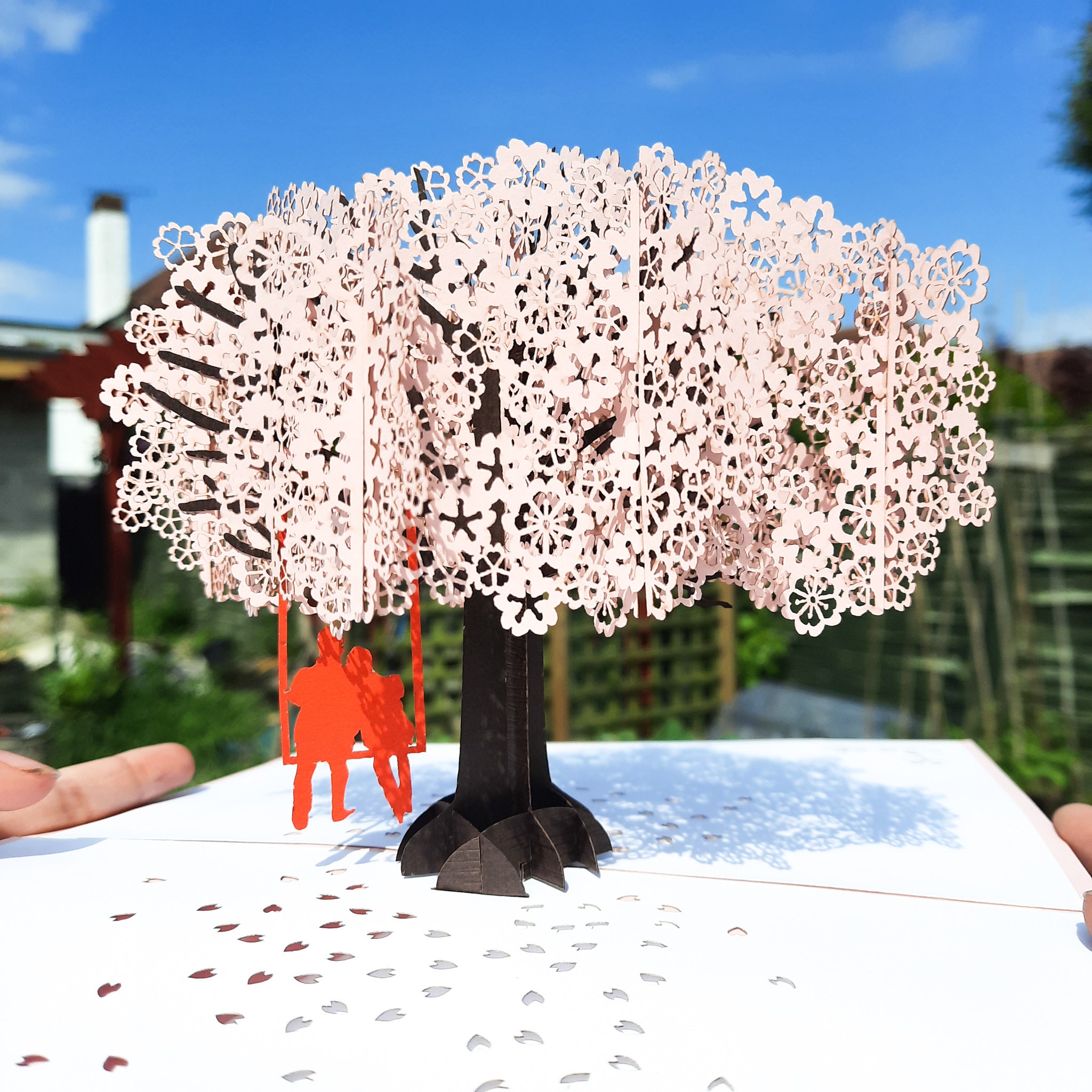 Roman Cherry Blossom Tree Pop up Card, 3D Laser Cut Card for Him or Her ...
