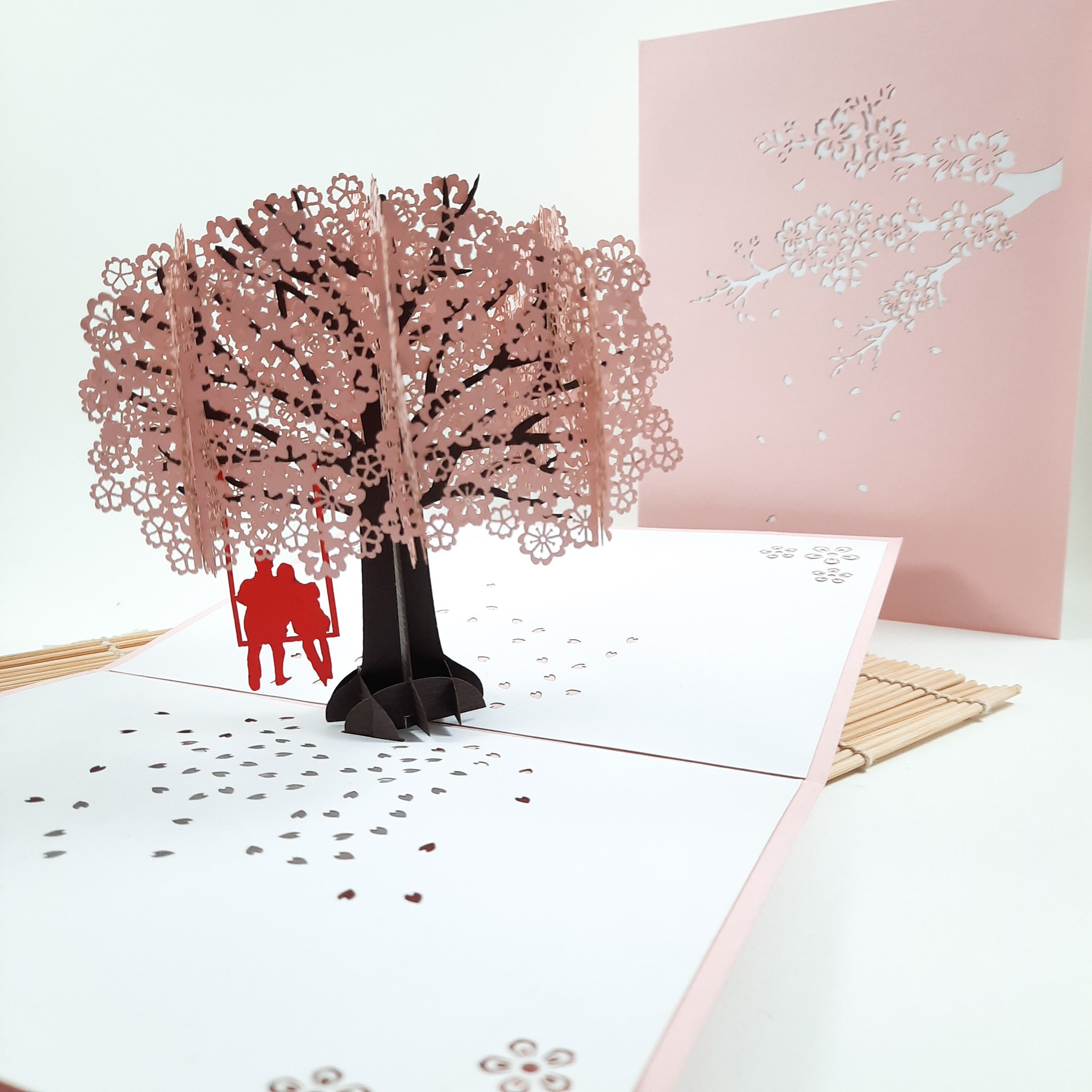 Roman Cherry Blossom Tree Pop up Card, 3D Laser Cut Card for Him or Her ...