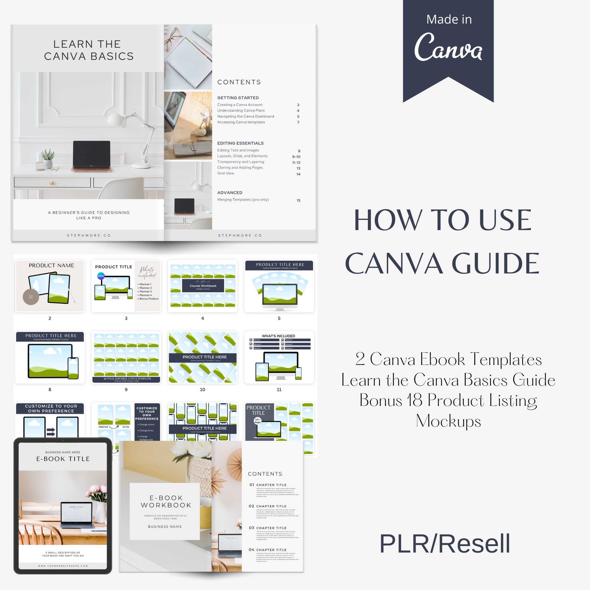 How to Use Canva Basics Bundle With PLR Learn Canva Canva Tutorial PLR Digital Products Canva ...