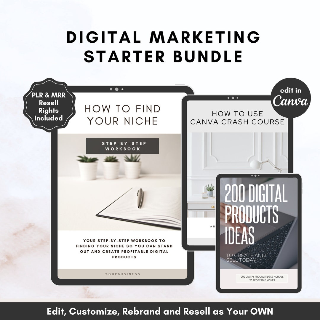 Digital Marketing Starter Bundle, 3 Ebooks With Master Resell Rights (MRR) and Private Label ...