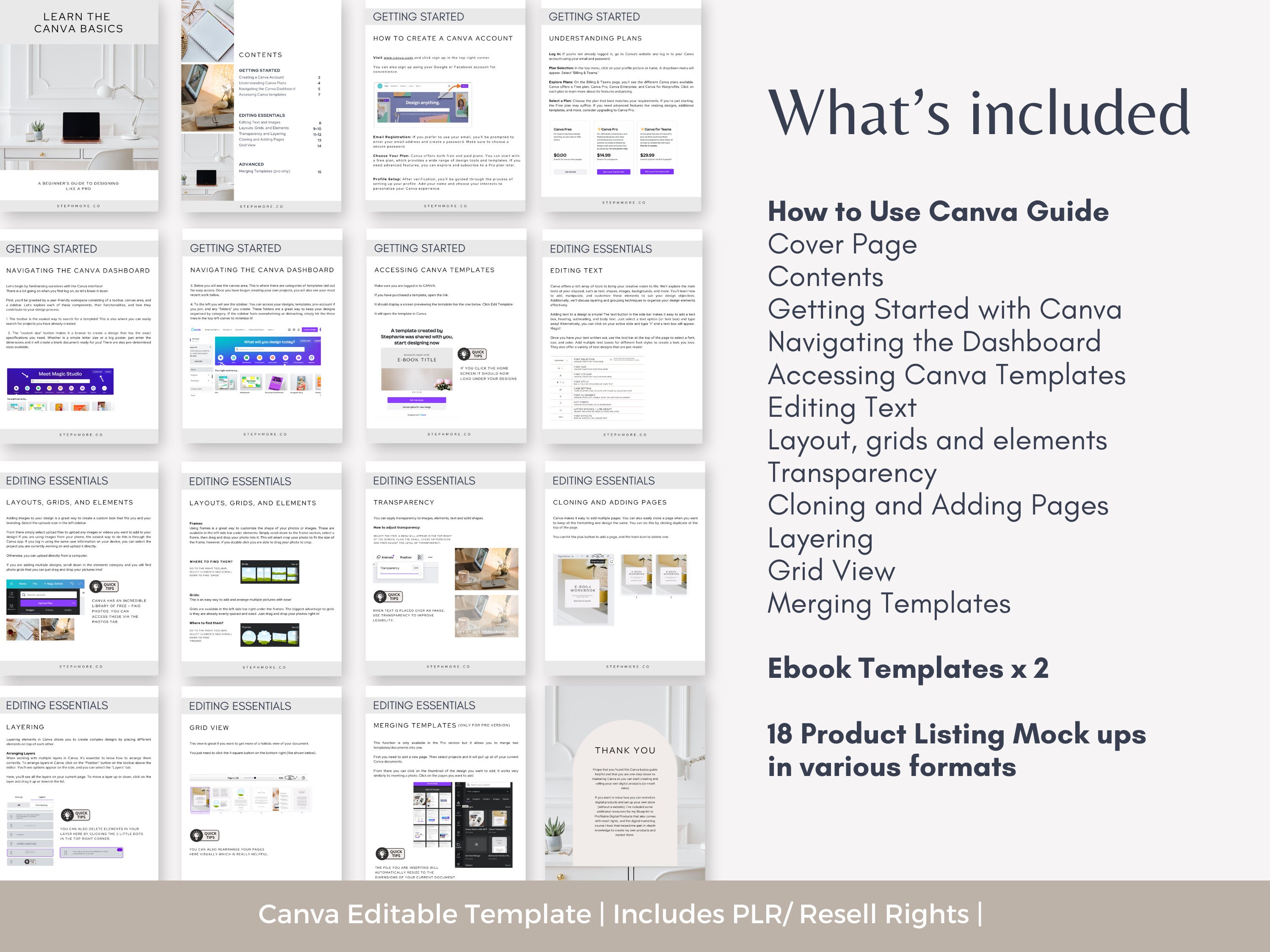 How to Use Canva Basics Bundle With PLR Learn Canva Canva Tutorial PLR Digital Products Canva ...