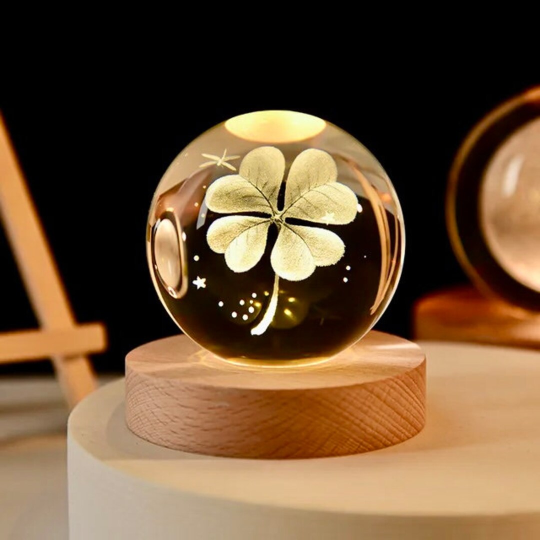 3D Laser Engraved Crystal Ball Lamp, Laser Engraved, Table Light, Desk ...