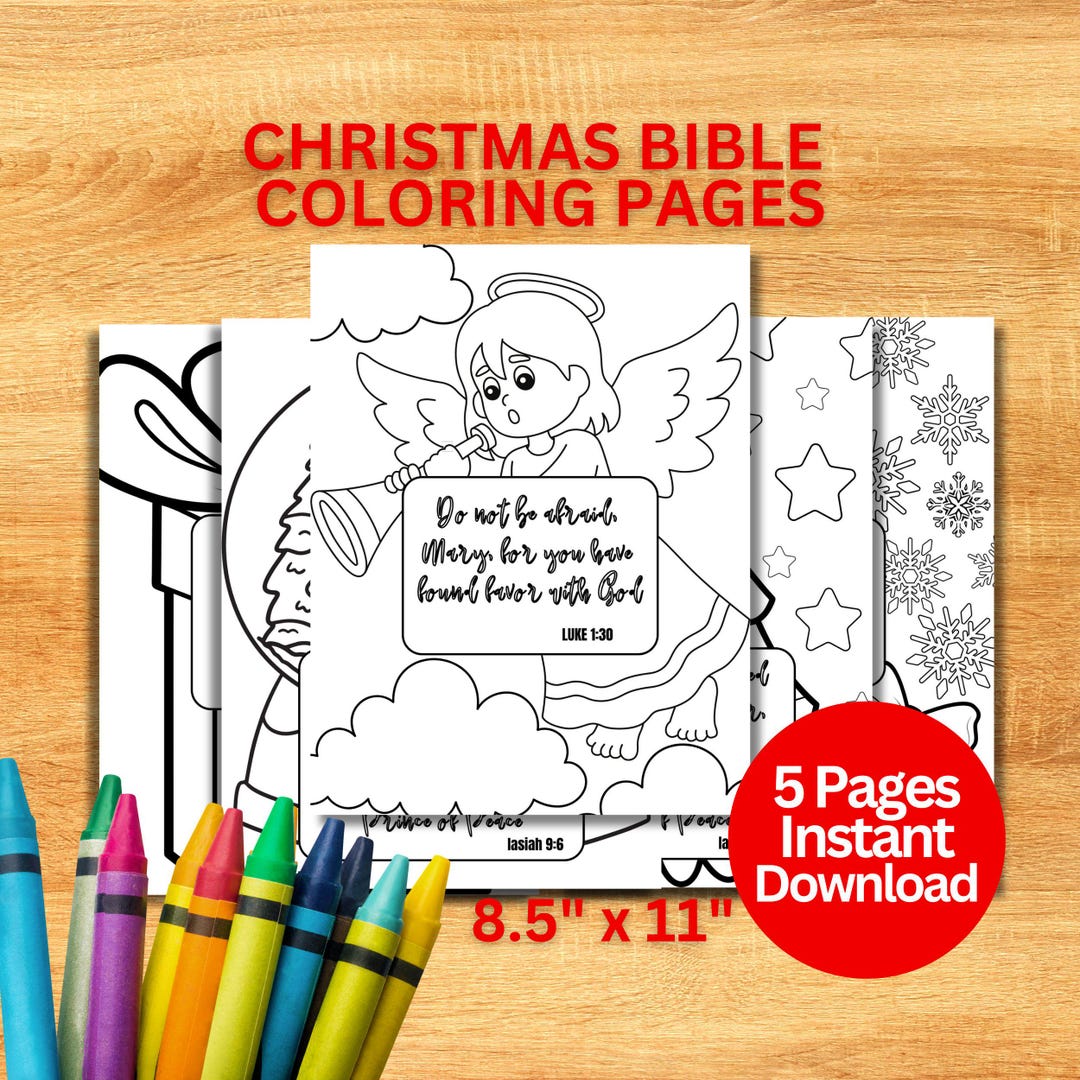 Christmas Bible Verse Coloring Pages - Etsy