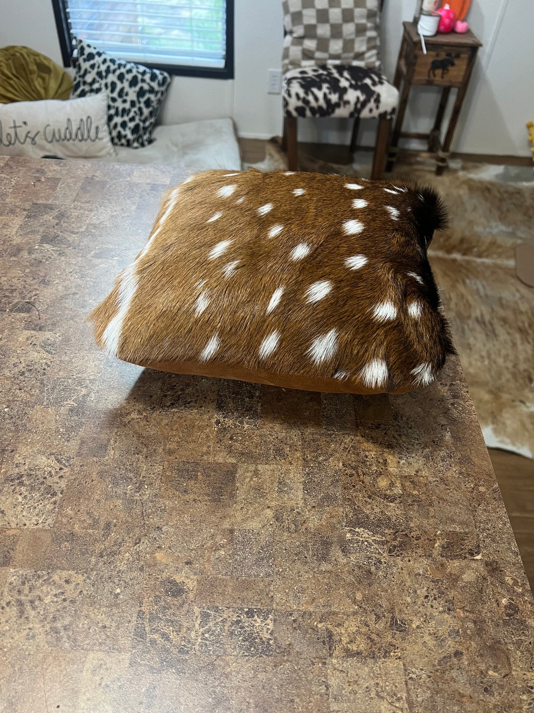 Genuine Axis Pillows Without Black Stripe/brown Leather Backing. Comes ...