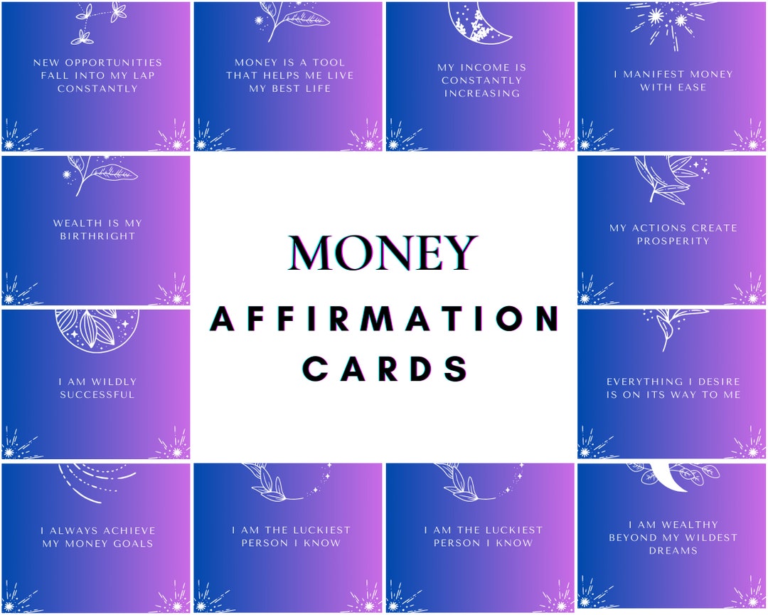 Money Affirmation Cards, 20 Printable Cards for Daily Manifestation ...