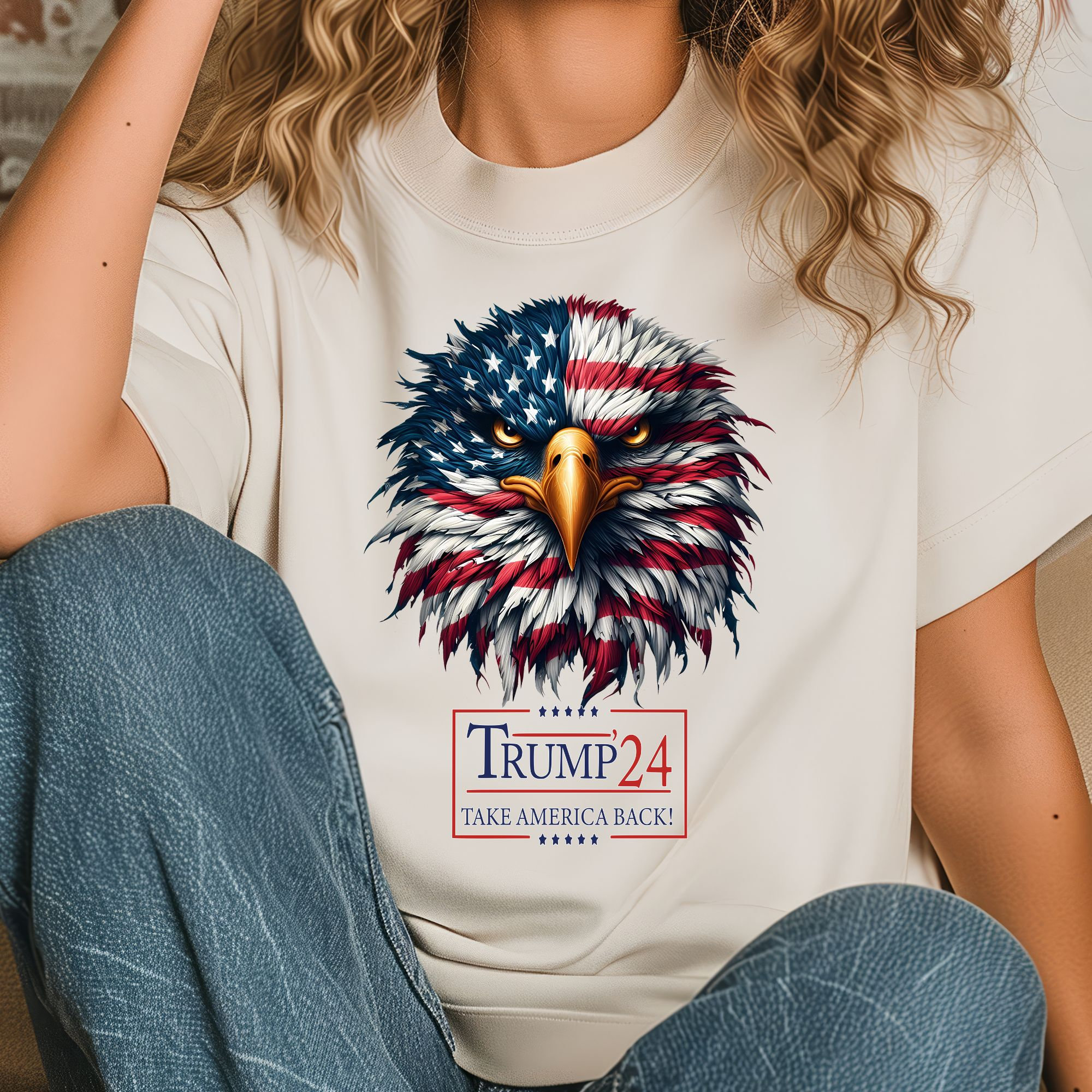 Trump Eagle Png, Sublimation T-shirt Design Png, American Flag and Bald Eagle, USA Trump MAGA ...