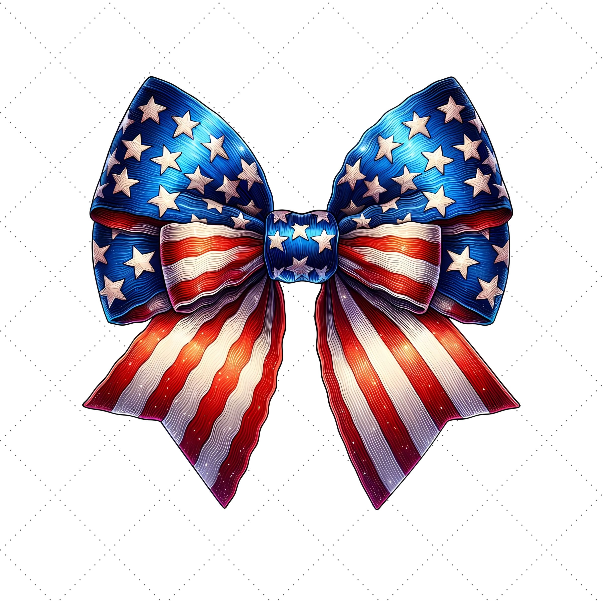 4th of July Png, Coquette Bow Png, Coquette USA Colors Clipart ...